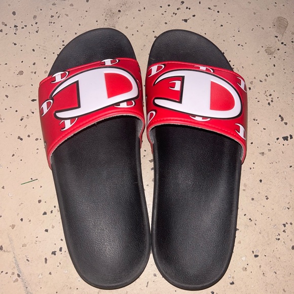 Champion | Shoes | Womens Red Champion Slides | Poshmark